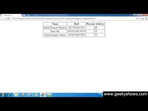 Learn 44 How to Set Table Width in HTML Hindi - Mind Luster