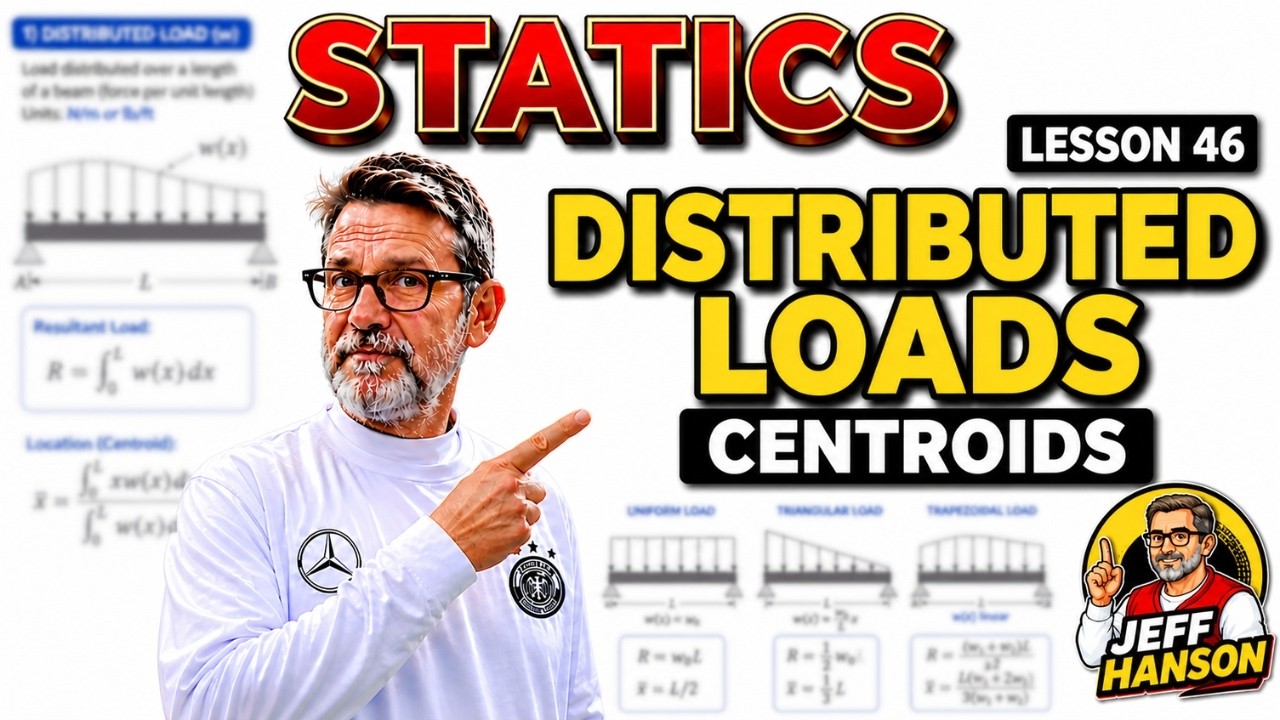 Statics: Lesson 46 - Distributed Loads Using Centroids