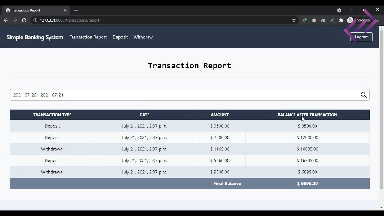 Simple Banking System in Django with Source Code - CodeAstro