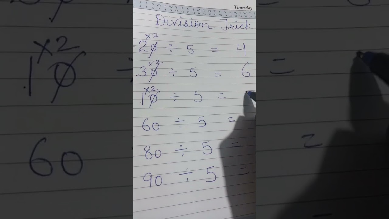 Easy method of divided by 5 #maths #mathsshorts