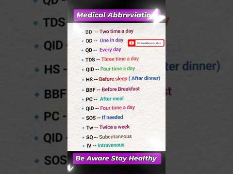 Medical Abbreviation #health #meditation #medicalstudent #doctor