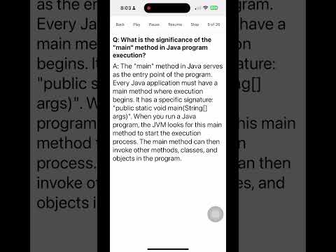 What is the significance of the"main" method in Java program execution? #java #ai