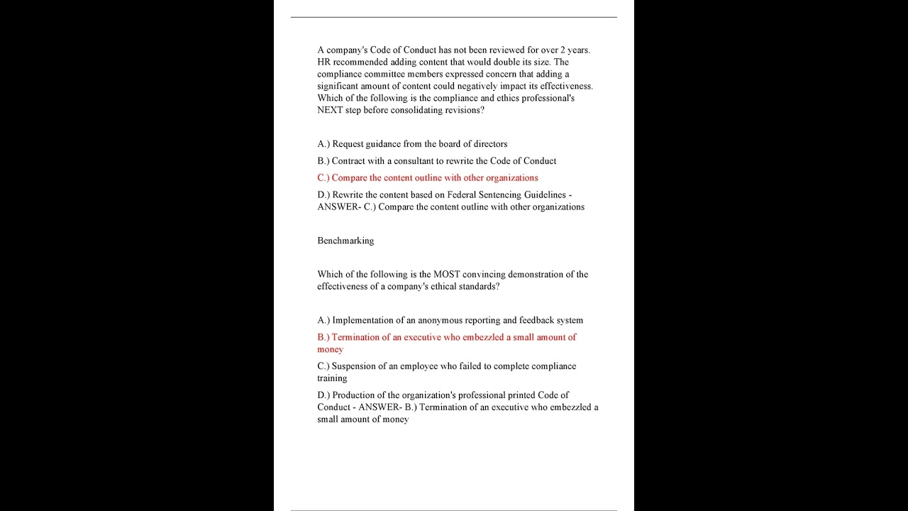 CERTIFIED COMPLIANCE AND ETHICS PROFESSIONAL CCEP CERTIFICATION EXAM, PRACTICE EXAM AND STUDY GUIDE