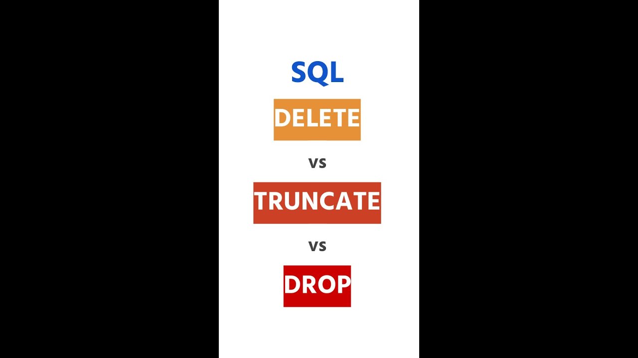 DELETE VS TRUNCATE VS DROP IN SQL
