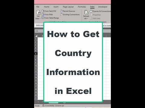 Get information of any country in #excel | How to insert geographical information in Excel