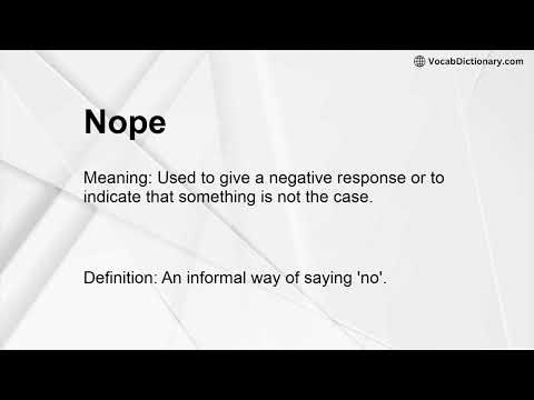 Nope Meaning