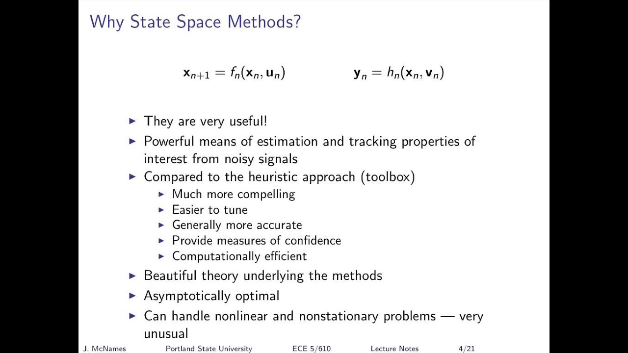 State Space Tracking Lecture Notes 1