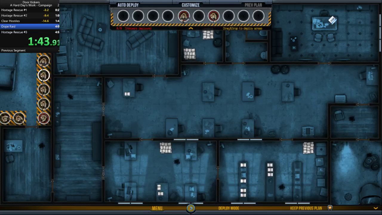 Door Kickers Speedrun- A Hard Day's Work 4:32.45 (FWR) (RTA)