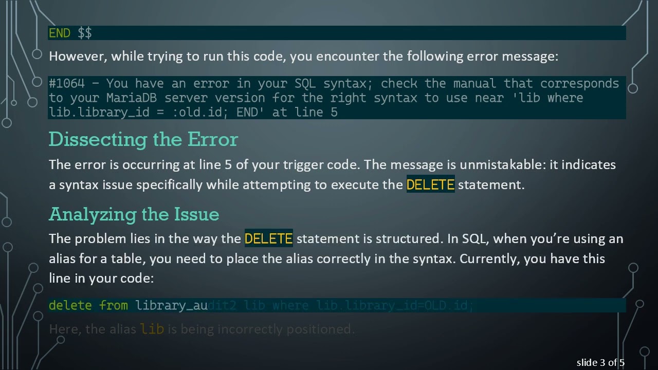 How to Fix MySQL Trigger Syntax Errors