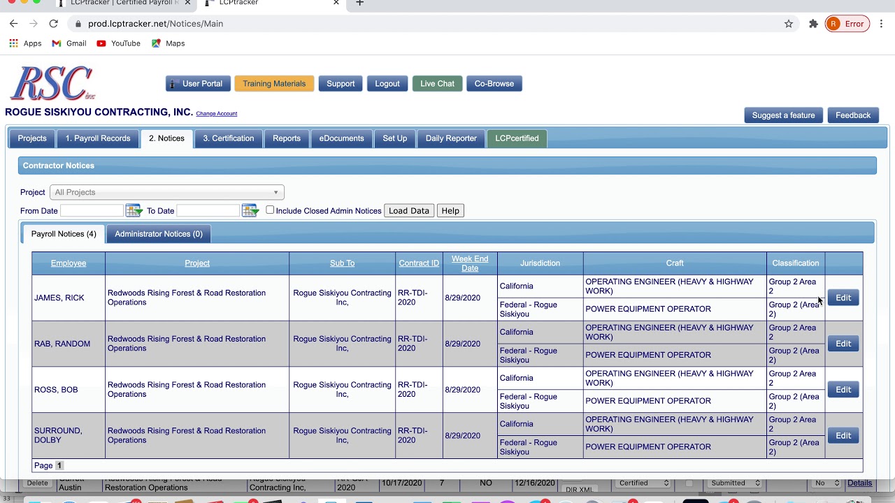 LCPtracker Tutorial - Past Payroll Reports Upload Instructions