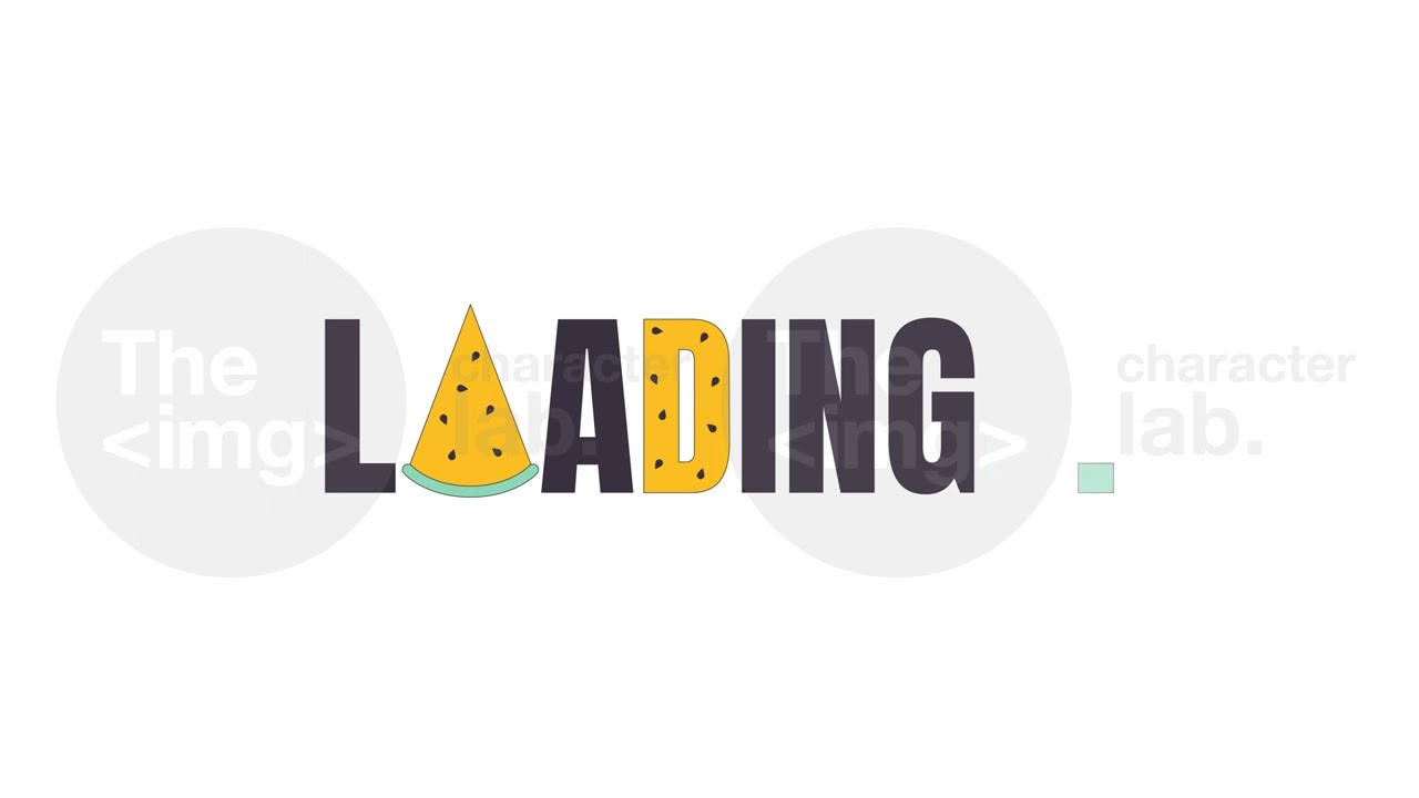 Watermelon slice 2D loading text animation
