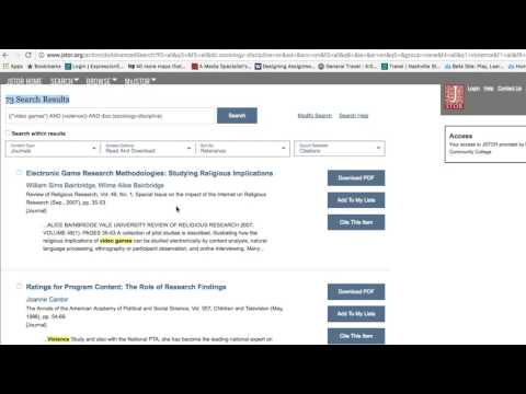 Locating Sociology Journals in JSTOR