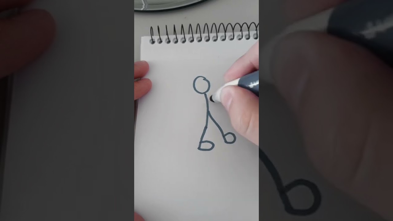 DESAFIO! Poucos segundos para desenhar  boneco palito #shorts #bonecopalito #comodesenhar #stickman