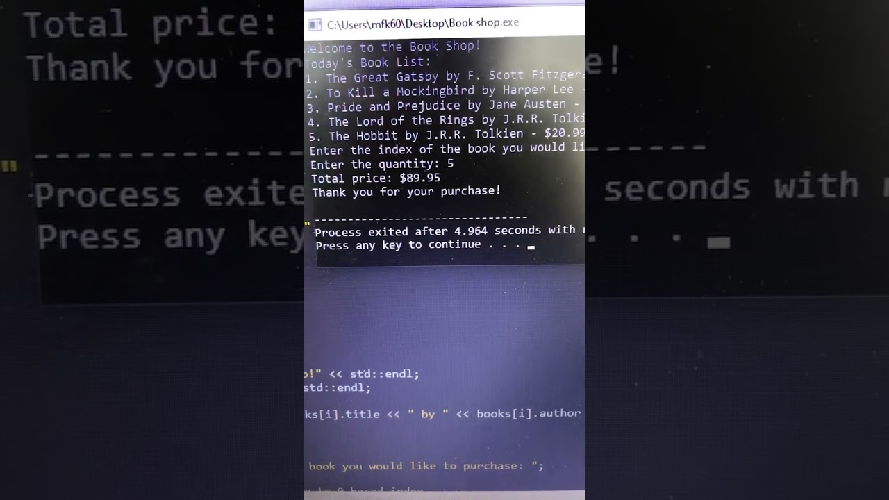 book shop in c++ #coders #codinglife #codingninja #codemasters #codelife #coding #code #ytdaily