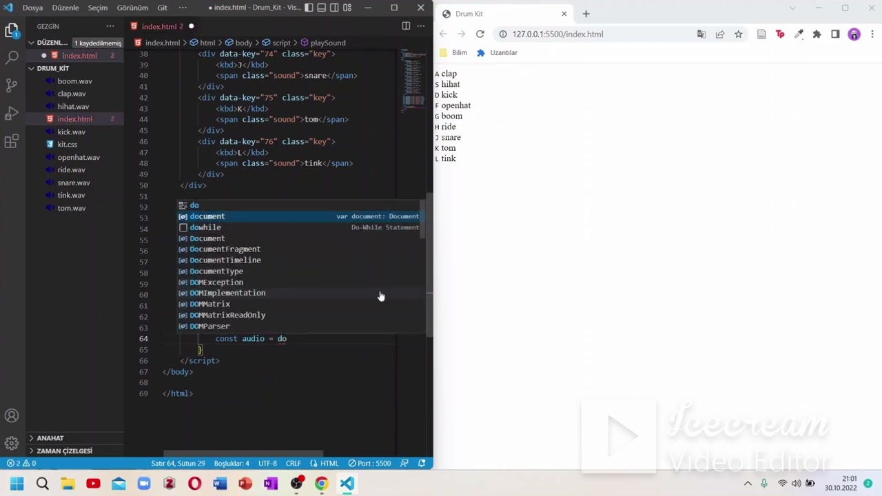 Drum Kit in JavaScript ASMR