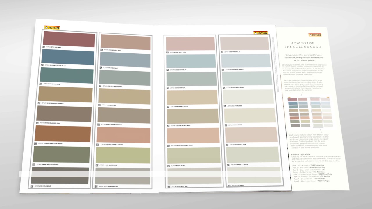 How to use Jotun Global Trends 2018 colour card