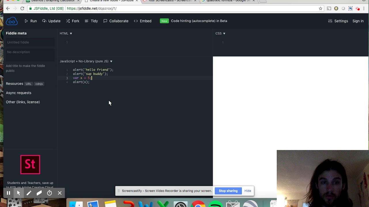 Creating a Quadratic Formula calculator using Javascript