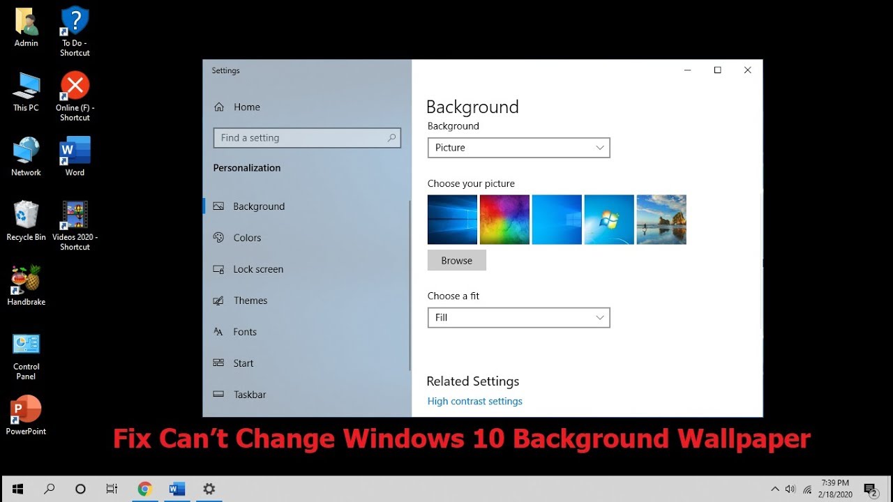 How to Fix Can’t Change Desktop Background in Windows 10
