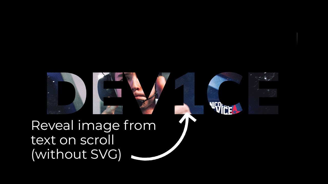 Image reveal from text on scroll (without SVG) | HTML, CSS and vanilla JavaScript