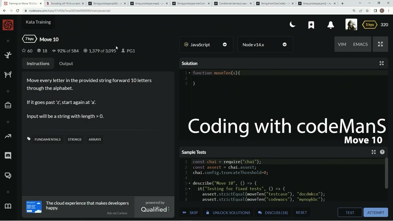 Codewars 7 kyu Move 10 JavaScript