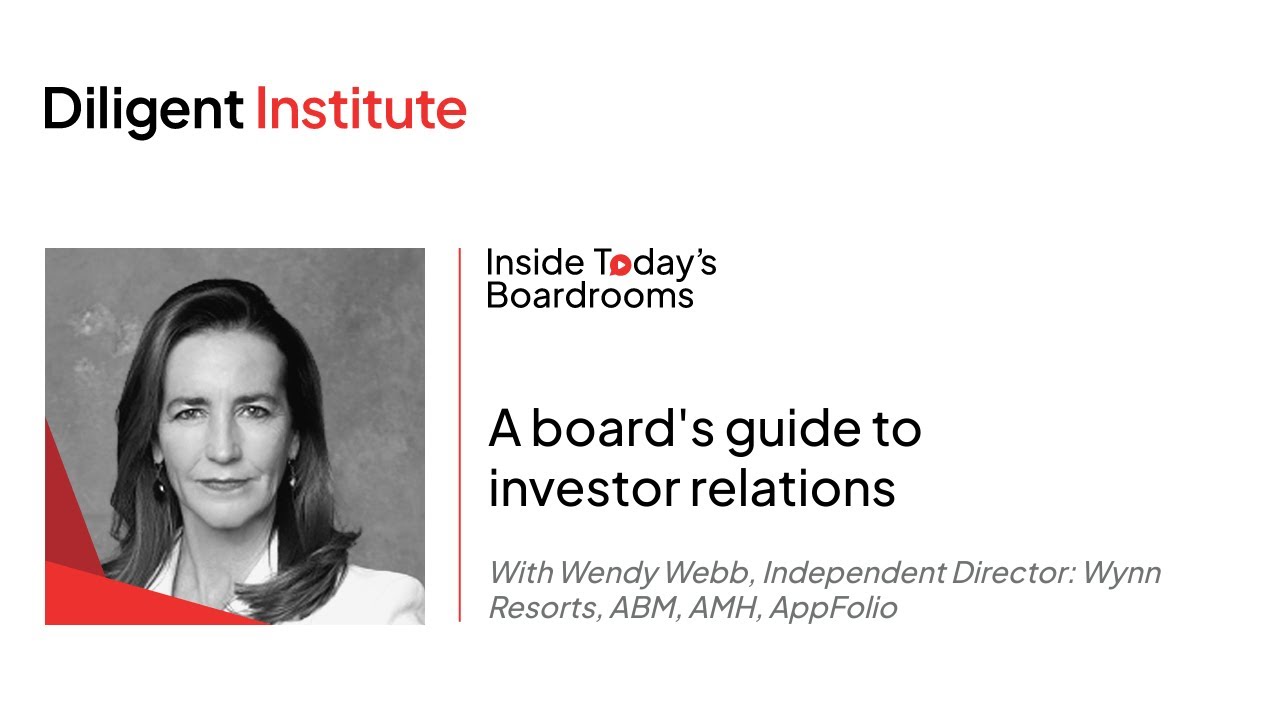 A board’s guide to investor relations