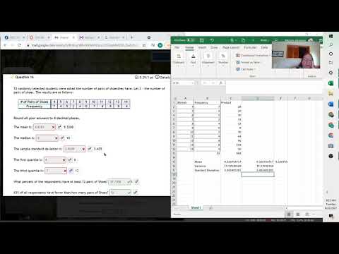 Finding mean and standard deviation from frequency table