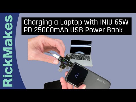 Charging a Laptop with INIU 65W PD 25000mAh USB Power Bank