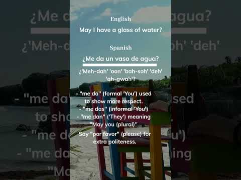 How to Politely ASK for a Glass of Water 💧 in Spanish #shorts #spanish #learnspanish #spanishlessons