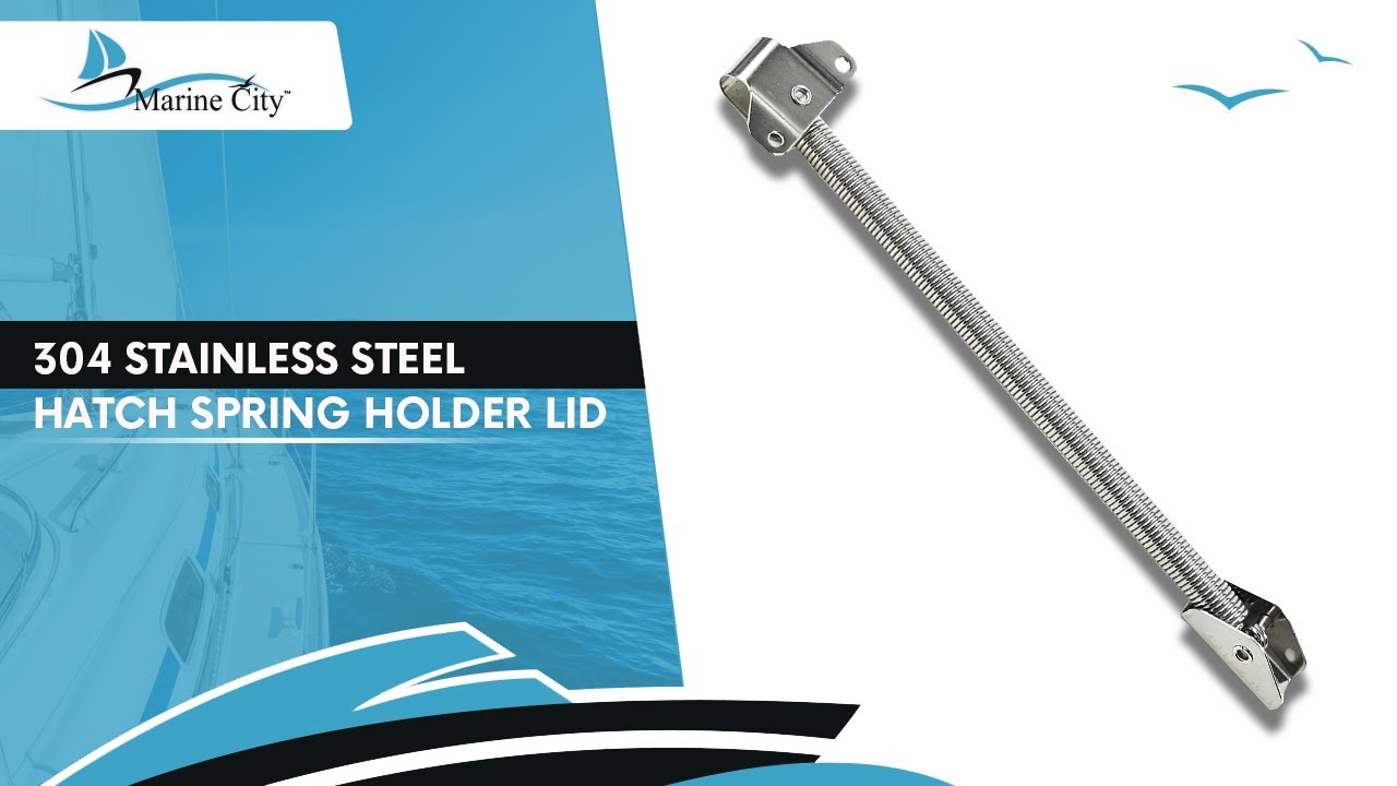 Marine City Stainless-Steel Hatch Spring Holder Lid Support Spring Smooth (10”) 1Pcs MC29158615-1
