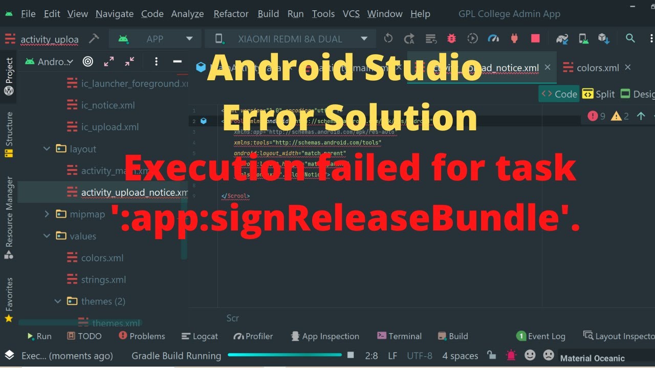 Android Studio Error Solution, Execution failed for task ':app:signReleaseBundle'.