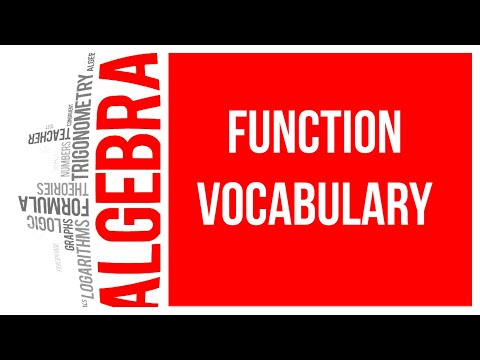 Algebra 1: Function Vocabulary
