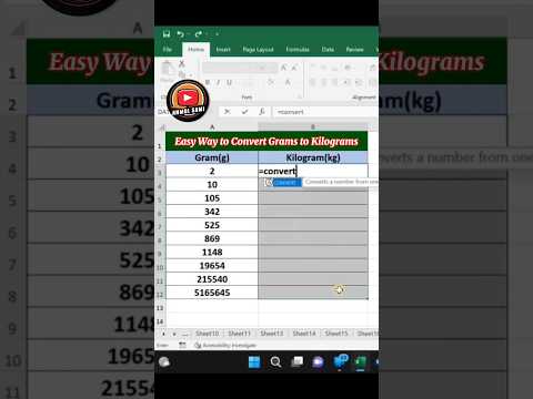 Excel Tips & Tricks | Easy Way to Convert Grams to Kilograms in #Excel #exceltips #exceltutorial