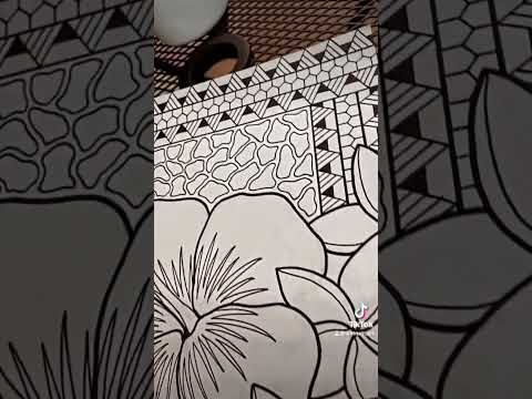 My first attempt at Hawaiian flowers #art #drawing #tribal #tattoo #tattooart