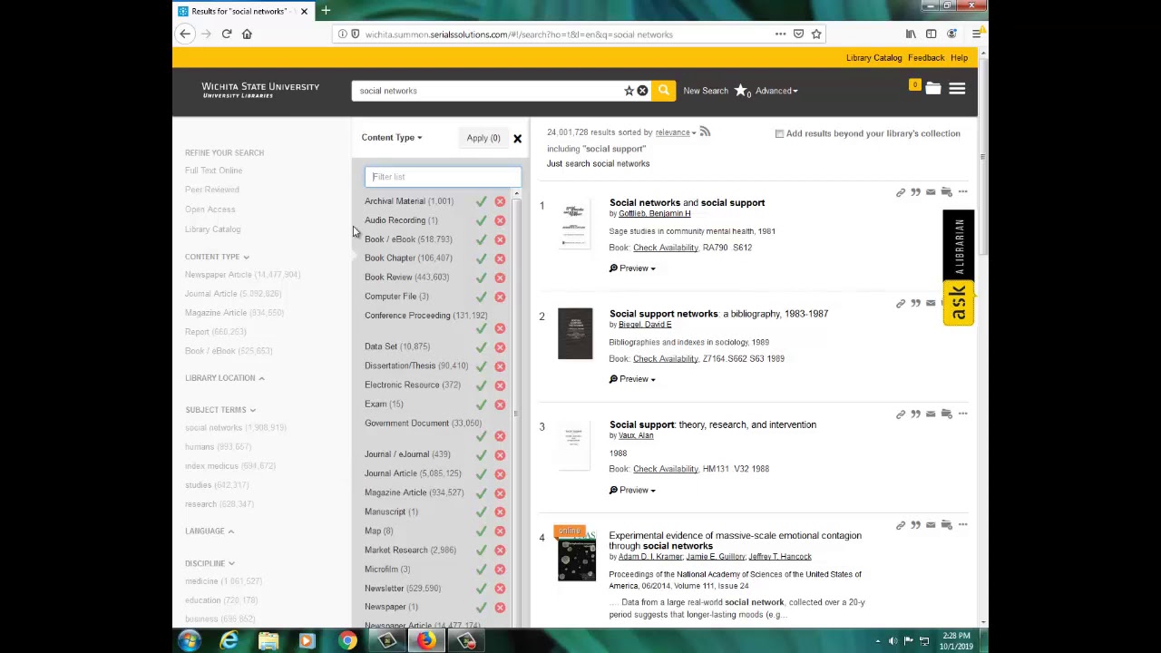 Finding Articles in SmartSearch