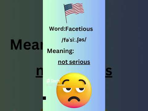 How to Pronounce Facetious in American Accent #learnenglish #learning