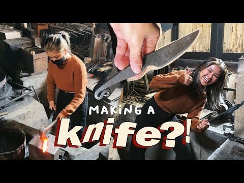 I MADE A KNIFE!!! traditional swordsmithing | what to do in japan ep. 1