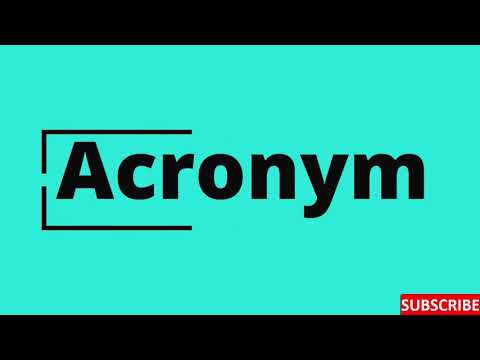Acronym : One Word Definition : What is Acronym ?