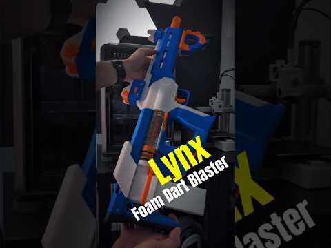3D printed Lynx - a spring powered foam dart toy blaster #nerf #3dprinting