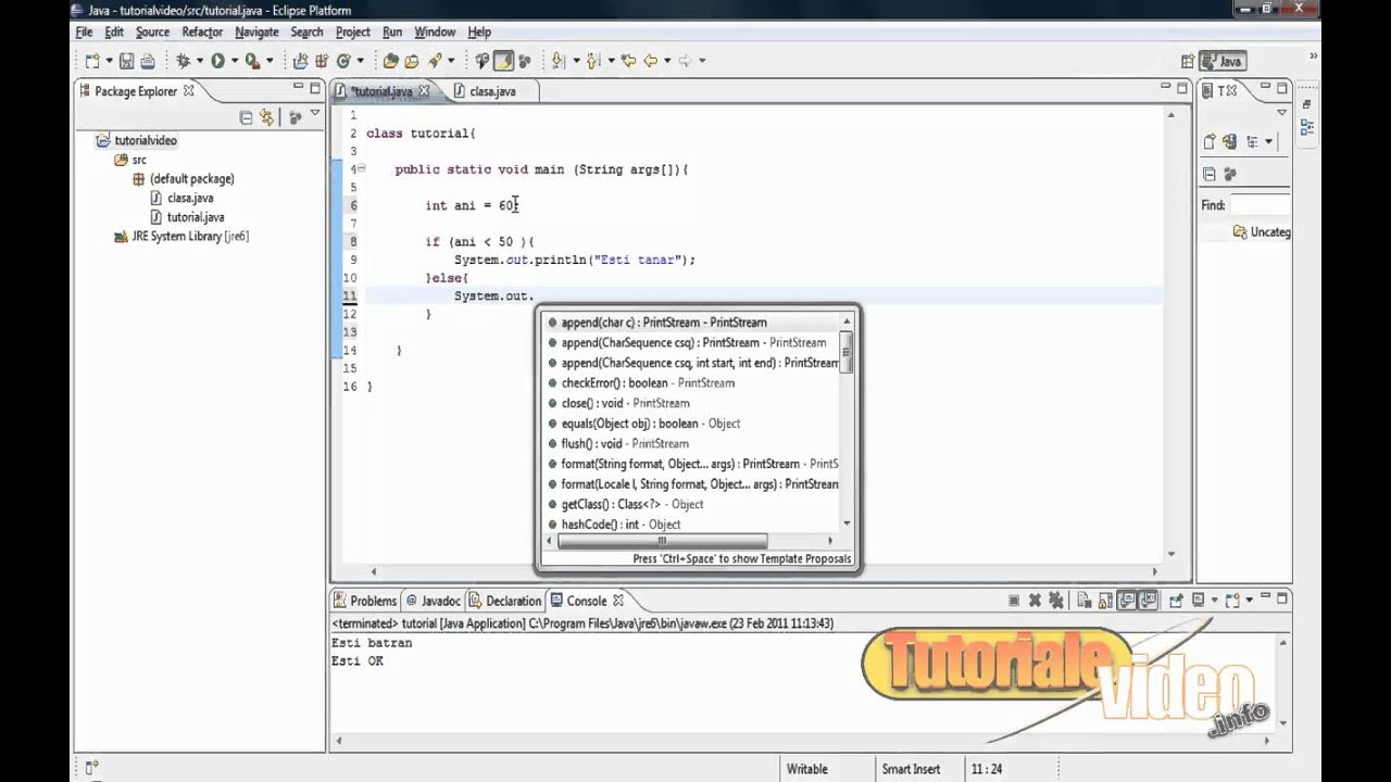 Tutoriale Video JAva nr 18