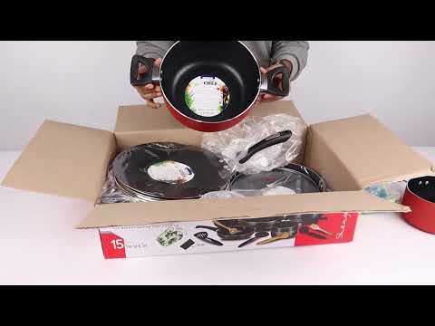 Chef Best Non Stick Cookware Set / Kitchen Set - 331 ( 15 Pcs ) / Majestic Chef Cookware