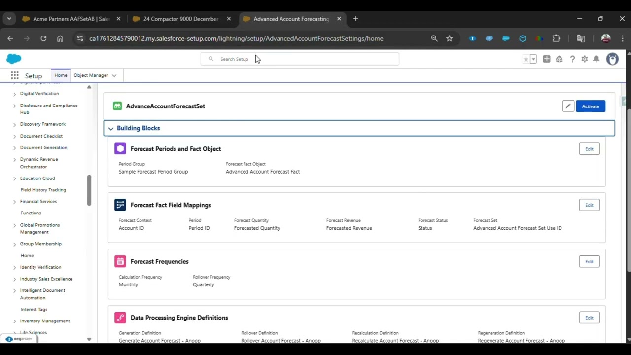 Salesforce Manufacturing Cloud - Advanced Account Forecasting