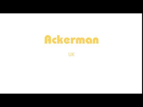 How to Pronounce Ackerman