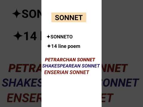Sonnets and its types... #english #literature #sonnet