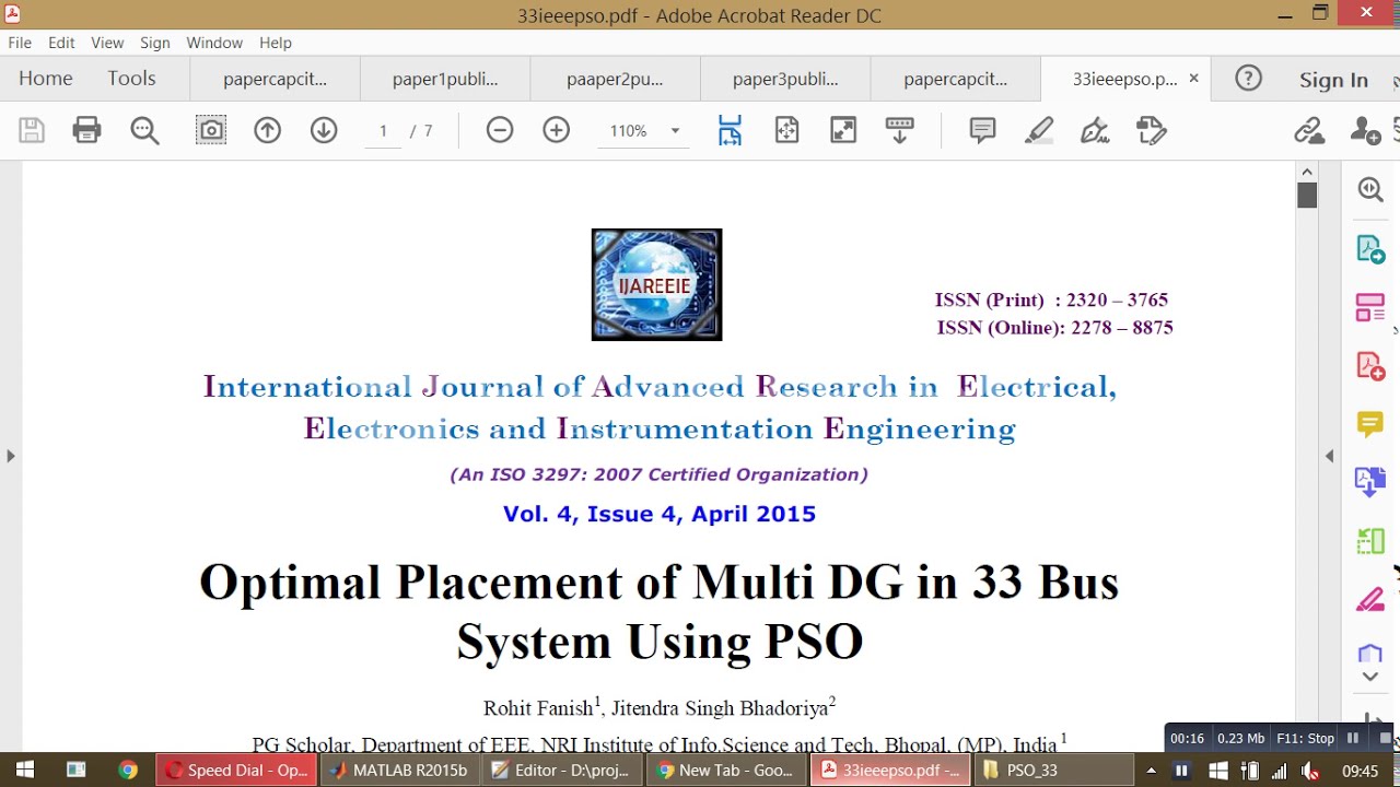 Optimal Placement of Multi DG in 33 Bus System Using PSO