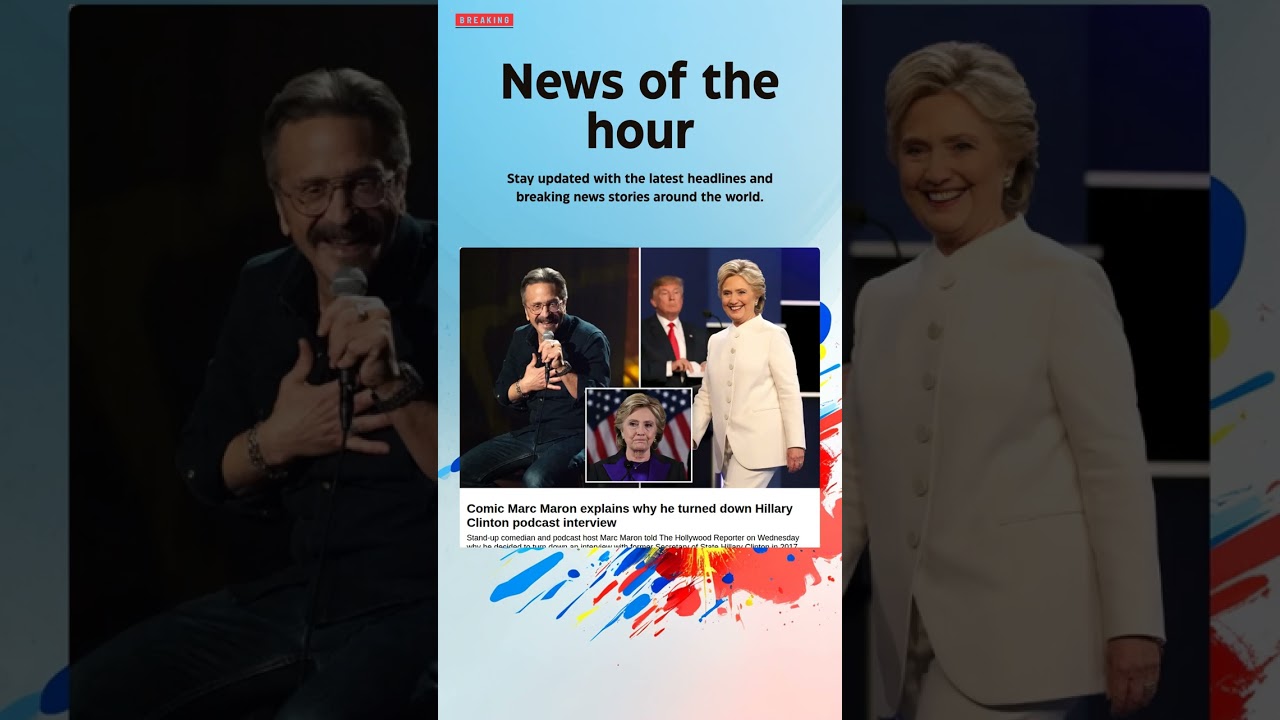 Breaking News: Comic Marc Maron explains why he turned down Hillary Clinton podcast #Hollywood
