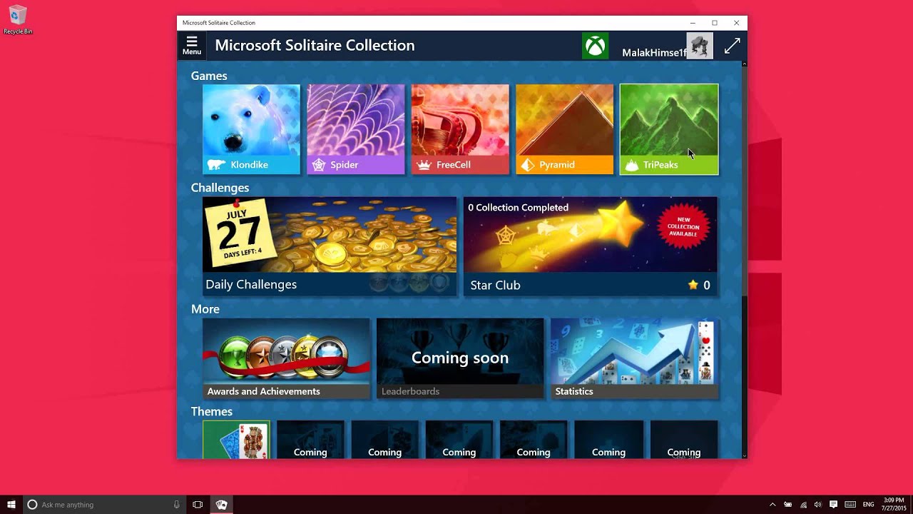 Solitaire in Windows 10
