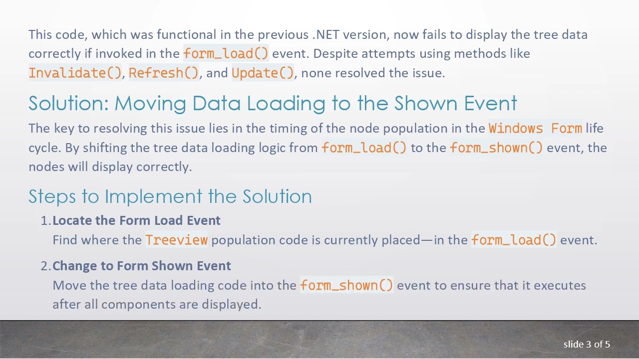 Solving the Treeview Display Issue in Upgraded Windows Forms Applications
