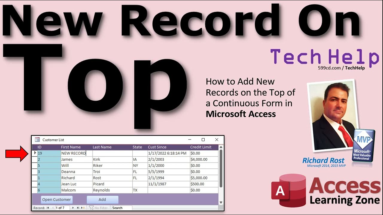 How to Add New Records on the Top of a Continuous Form in Microsoft Access