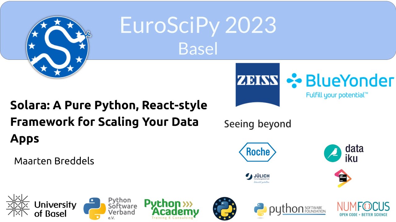 EuroSciPy 2023 - Solara: A Pure Python, React-style Framework for Scaling Your Data Apps