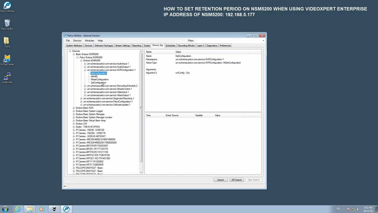VideoXpert NSM Retention Time